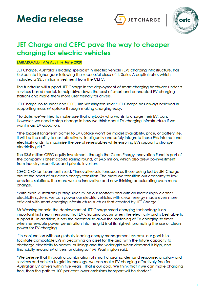 JET Charge completes Series A fundraise - JET Charge